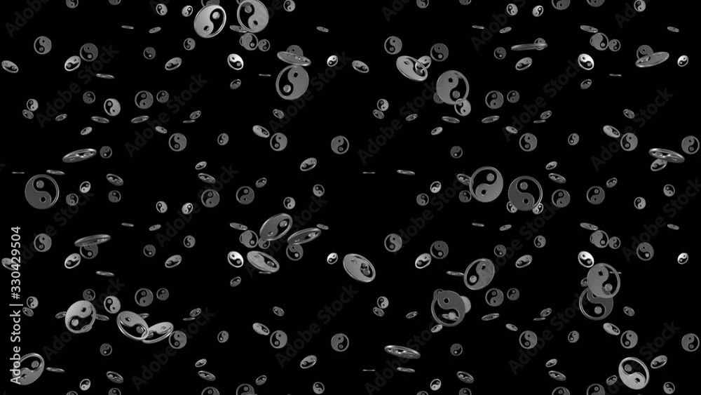 LOOP_TILE Symbol Yin Yang with alpha. This footage with an alpha ...