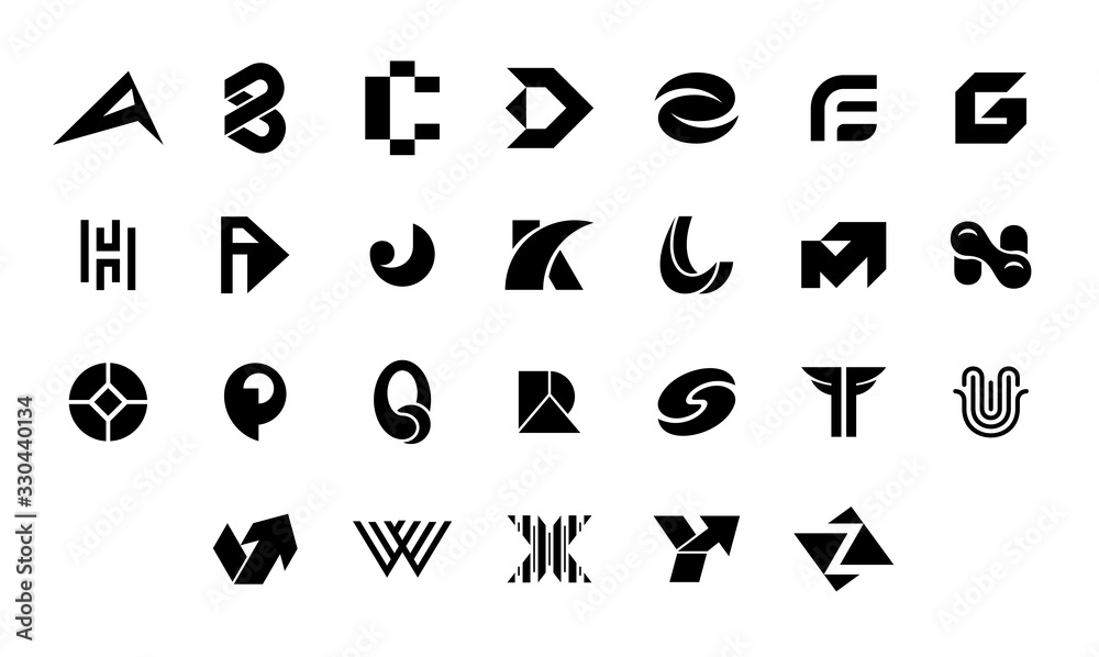 Collection of letter a to z logo. Geometric abstract logos. Abstract ...