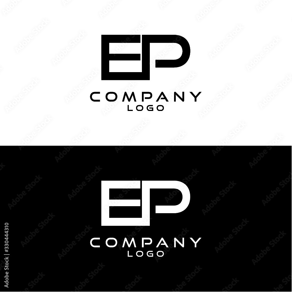initial letter EP, PE logotype company name design template vector ...