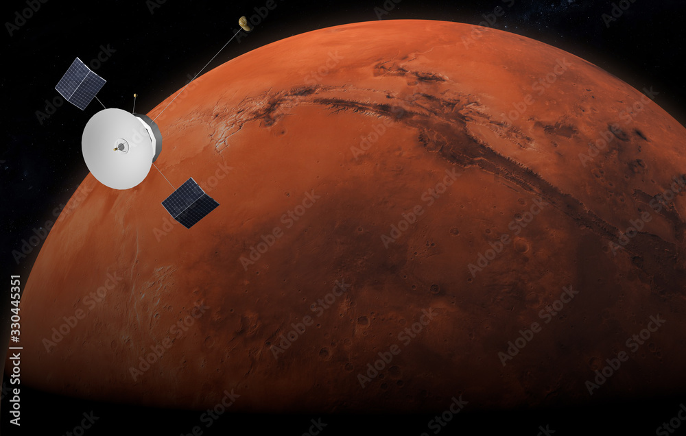 Red planet Mars - is a planet of the solar system. Interplanetary probe ...