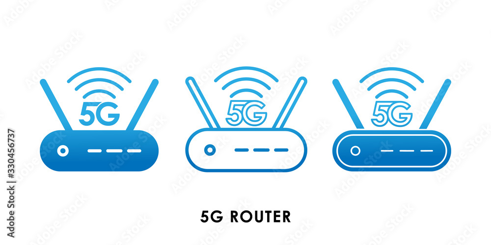 5G Router icon logo vector illustration. 5G internet connection vector ...