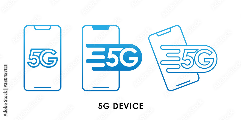 5G Device icon logo vector illustration. 5G internet connection vector ...
