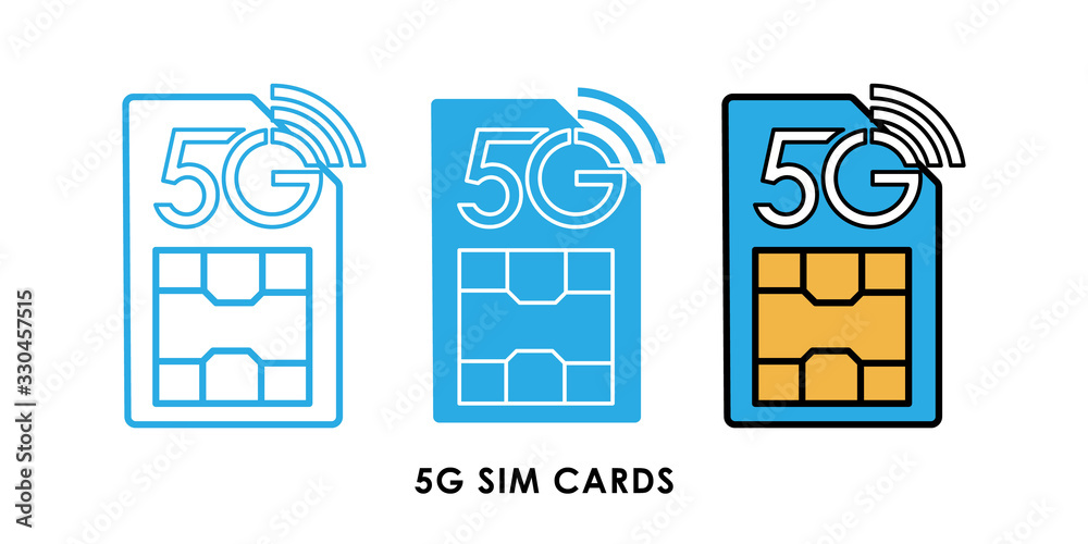 5G SIM cards icon logo vector illustration. 5G internet connection ...
