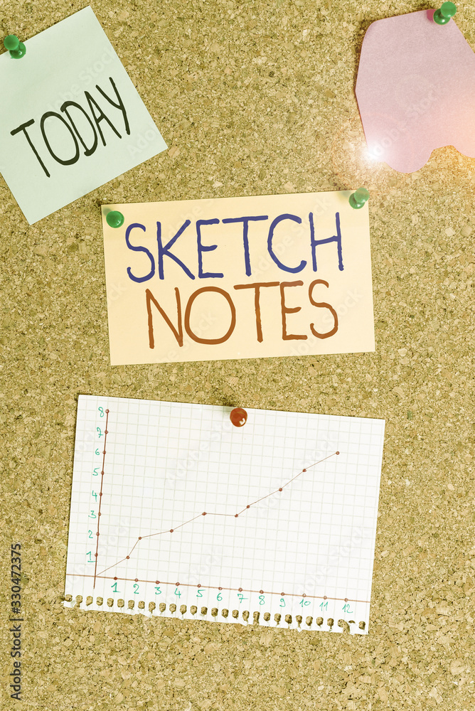 Conceptual hand writing showing Sketch Notes. Concept meaning visual ...