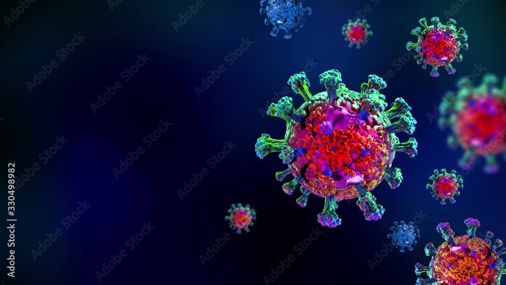 Coronavirus COVID-19 medical animation. Coronavirus danger and public ...