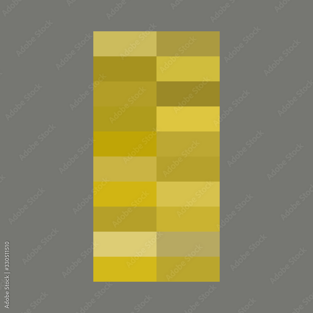 Golden color palette vector illustration set. Interior and home ...
