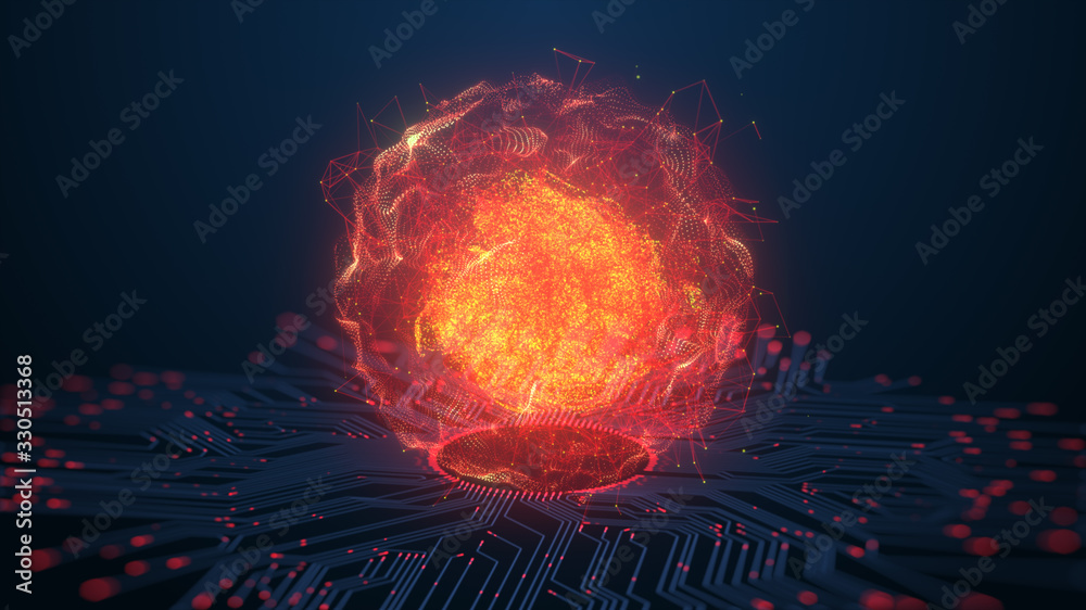 Evil Artificial intelligence (AI) concept. Risk of artificial ...