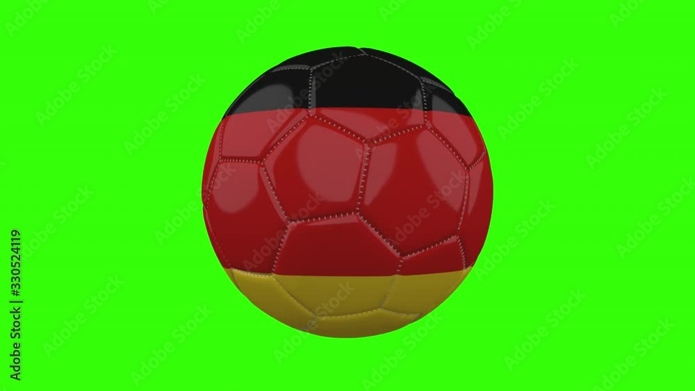 Germany flag on a ball rotates on a transparent green background, 4k ...
