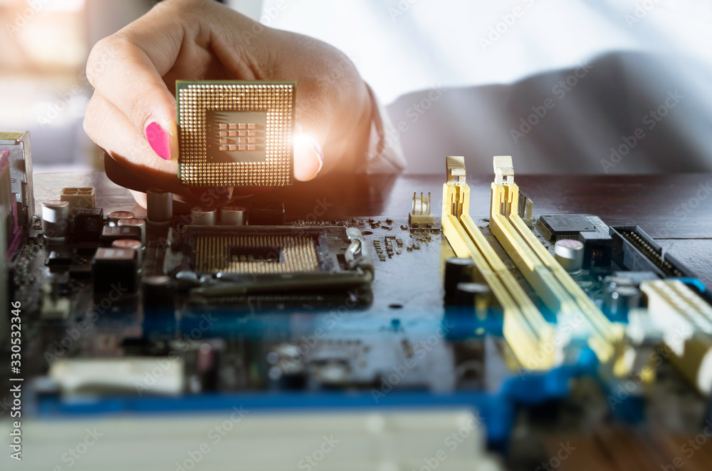 Electronic engineer of computer technology. Maintenance computer cpu hardware upgrade of ...