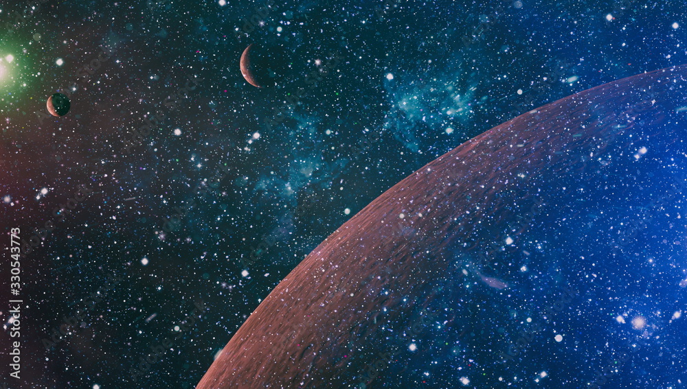 stellar explosion behind star clusters. High resolution galaxy ...