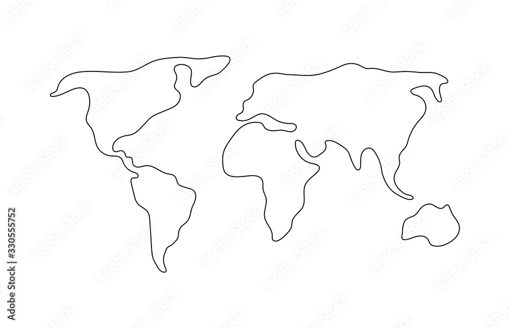Simple World Map Outline