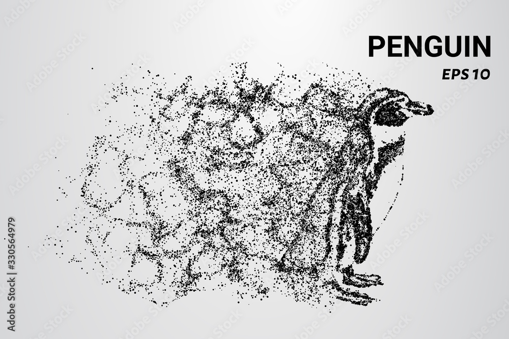 Penguin of the particles. The penguin consists of circles and dots. The ...