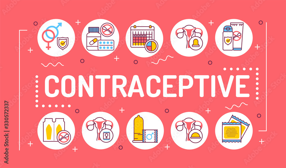 Vecteur Stock Contraceptive Word Lettering Typography Safety Sex