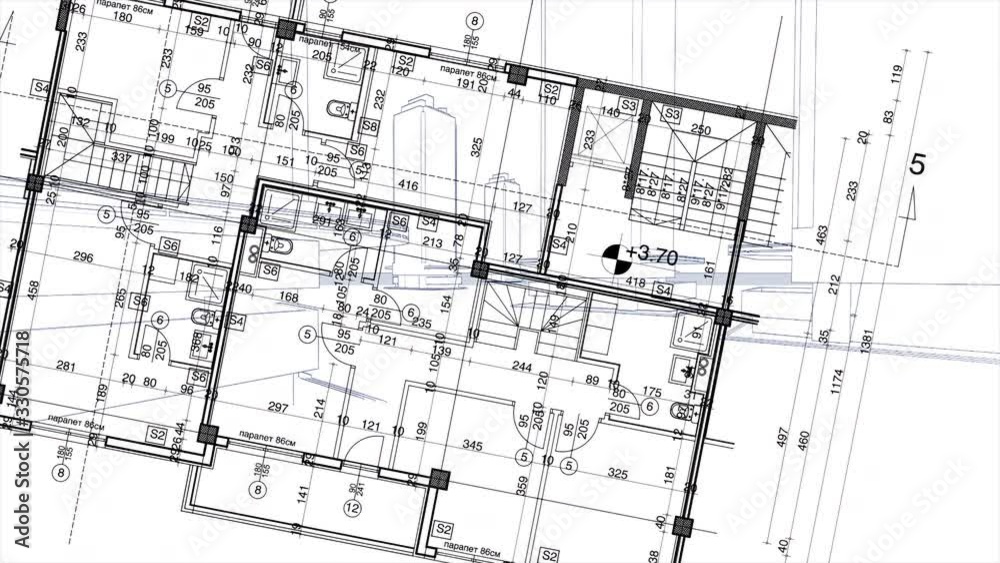 4k animation of Blueprint House Plan Stock Video | Adobe Stock