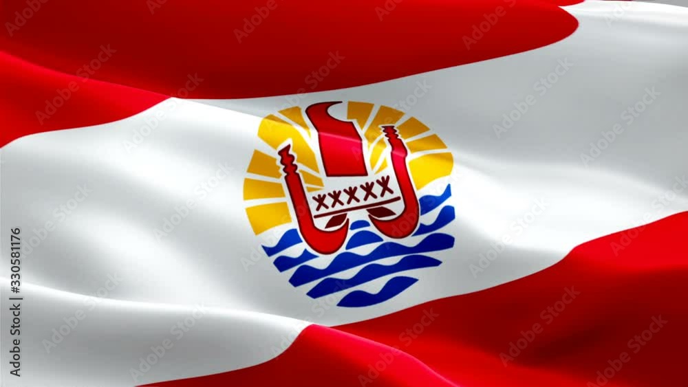 Bora Bora flag Closeup 1080p Full HD 1920X1080 footage video waving in ...