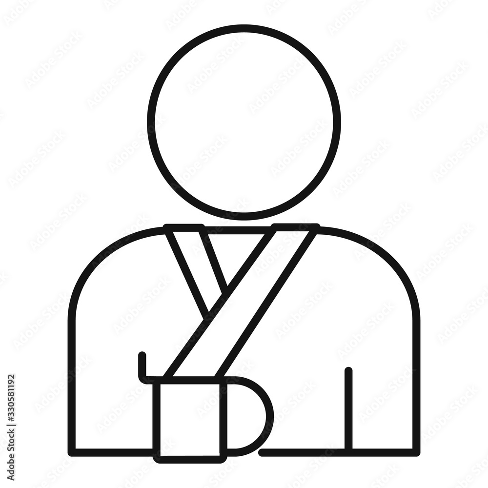 Injury hand patient icon. Outline injury hand patient vector icon for ...