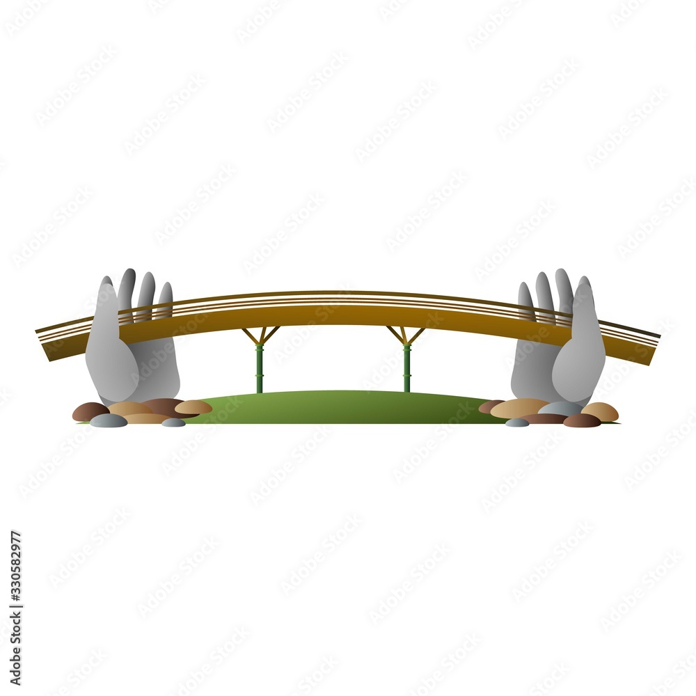 Vietnam hand bridge icon. Cartoon of Vietnam hand bridge vector icon ...