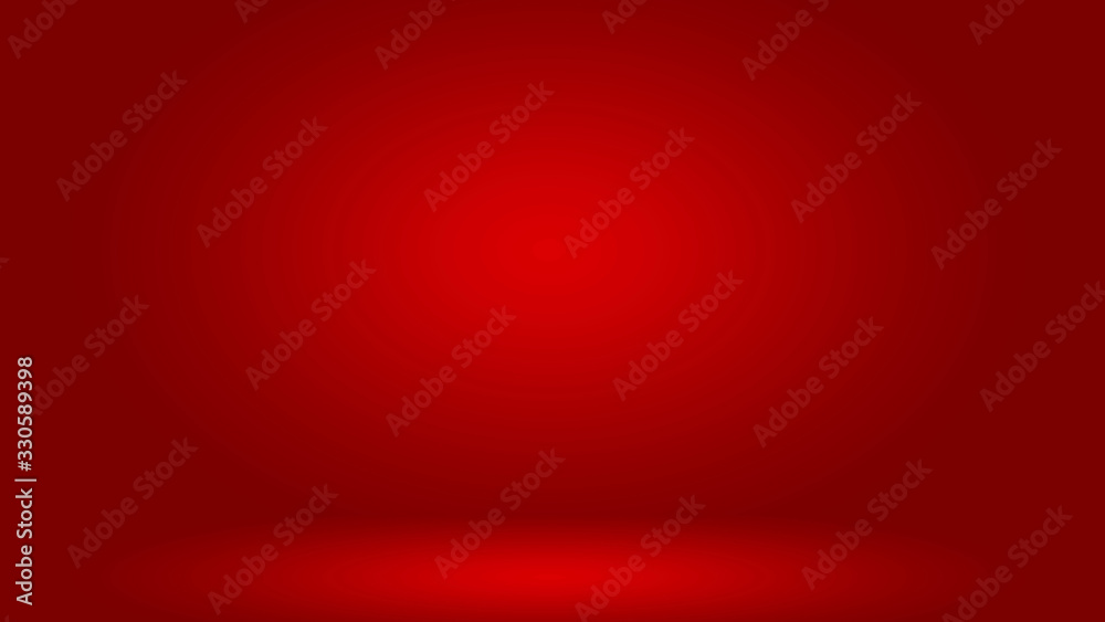 Abstract red light empty room studio background for presentation with ...