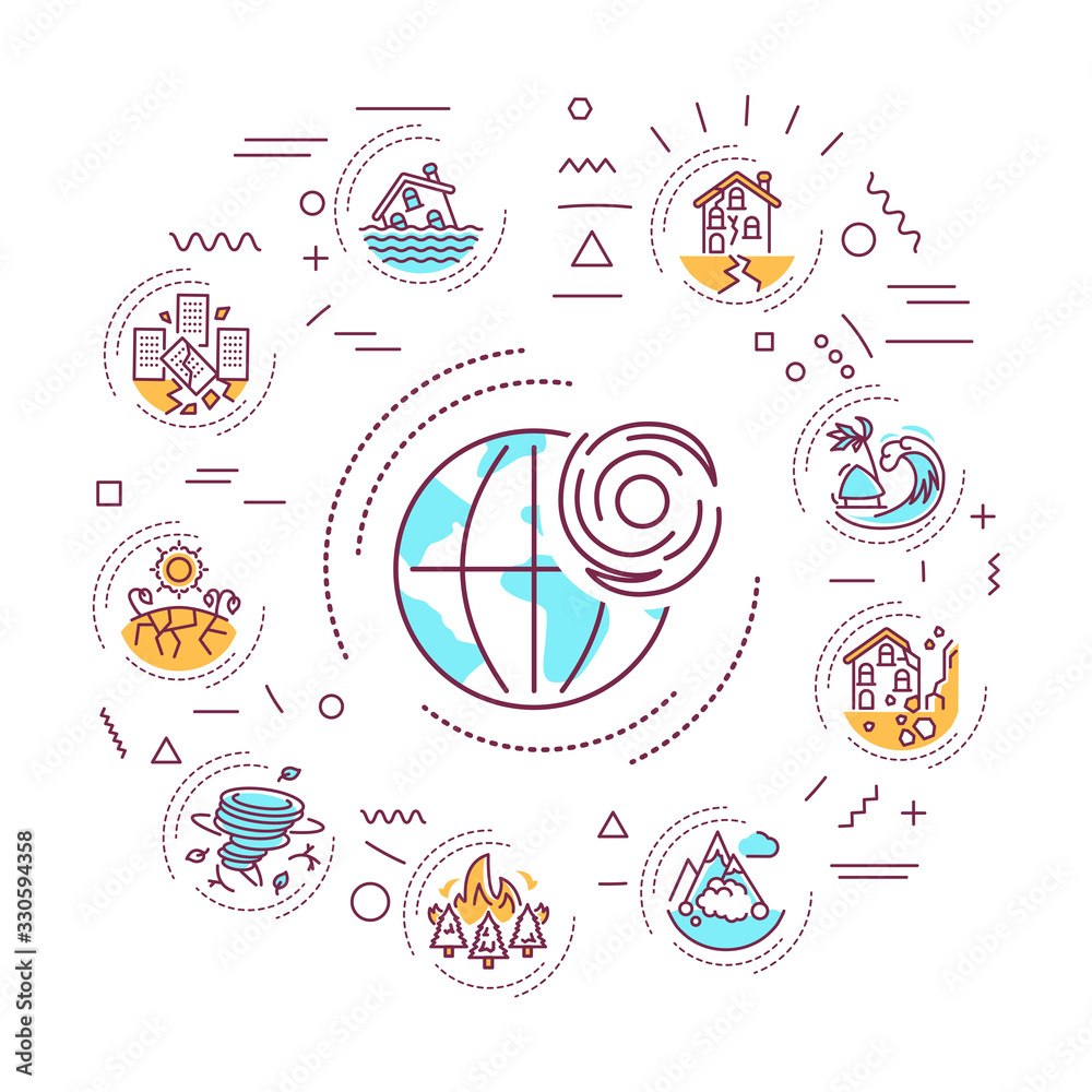 Natural disasters web banner. A major adverse event resulting from ...