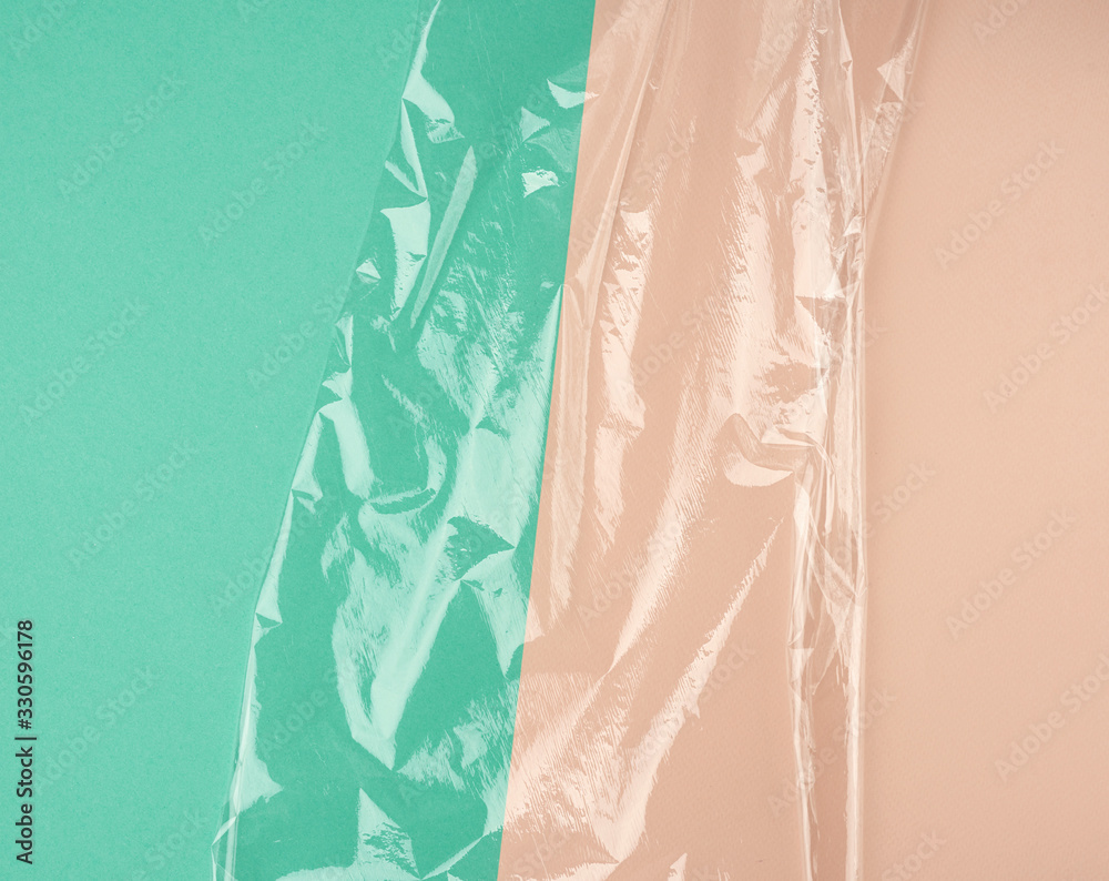 texture of a transparent stretching plastic film for packaging products ...