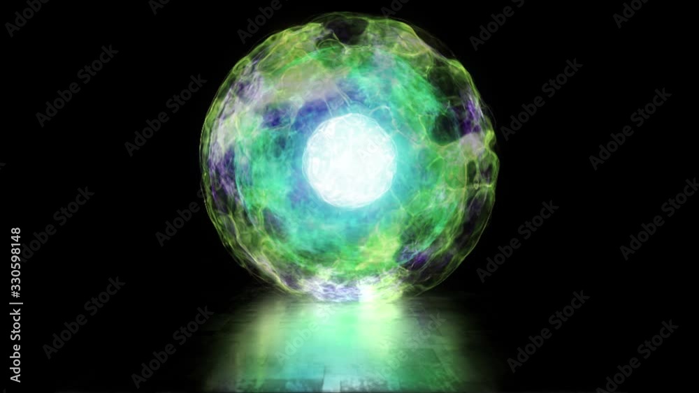 Ball of energy and plasma in the core of the reactor. Thermonuclear ...