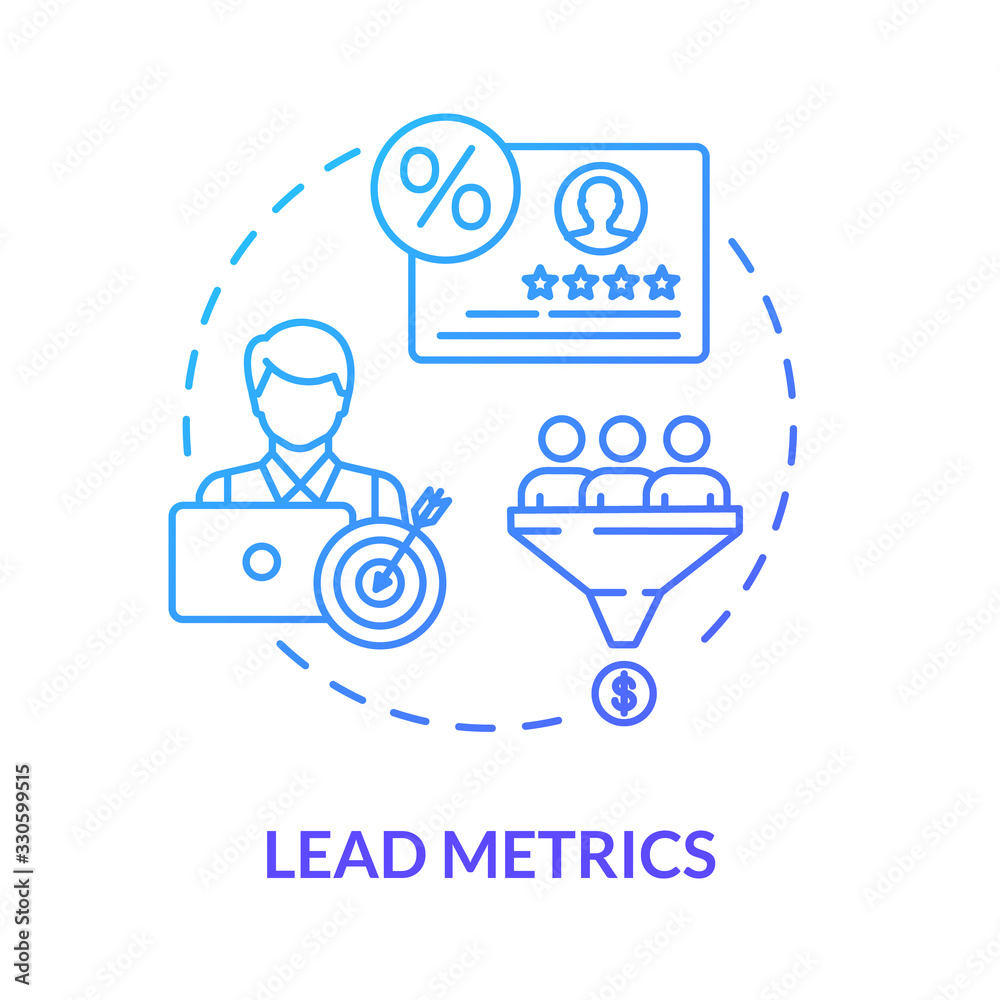 Lead metrics concept icon. Customer rewards and loyalty programs ...