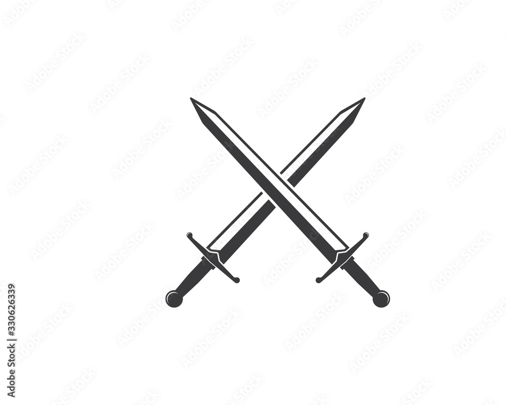 sword logo icon vector illustration design Stock Vector | Adobe Stock