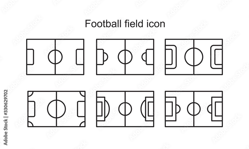 Football Field icon template black color editable. Football Field icon ...