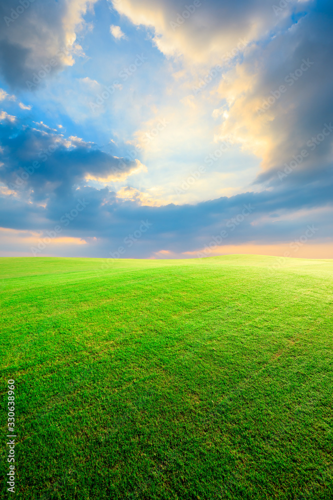 Green Grass Field Sunset