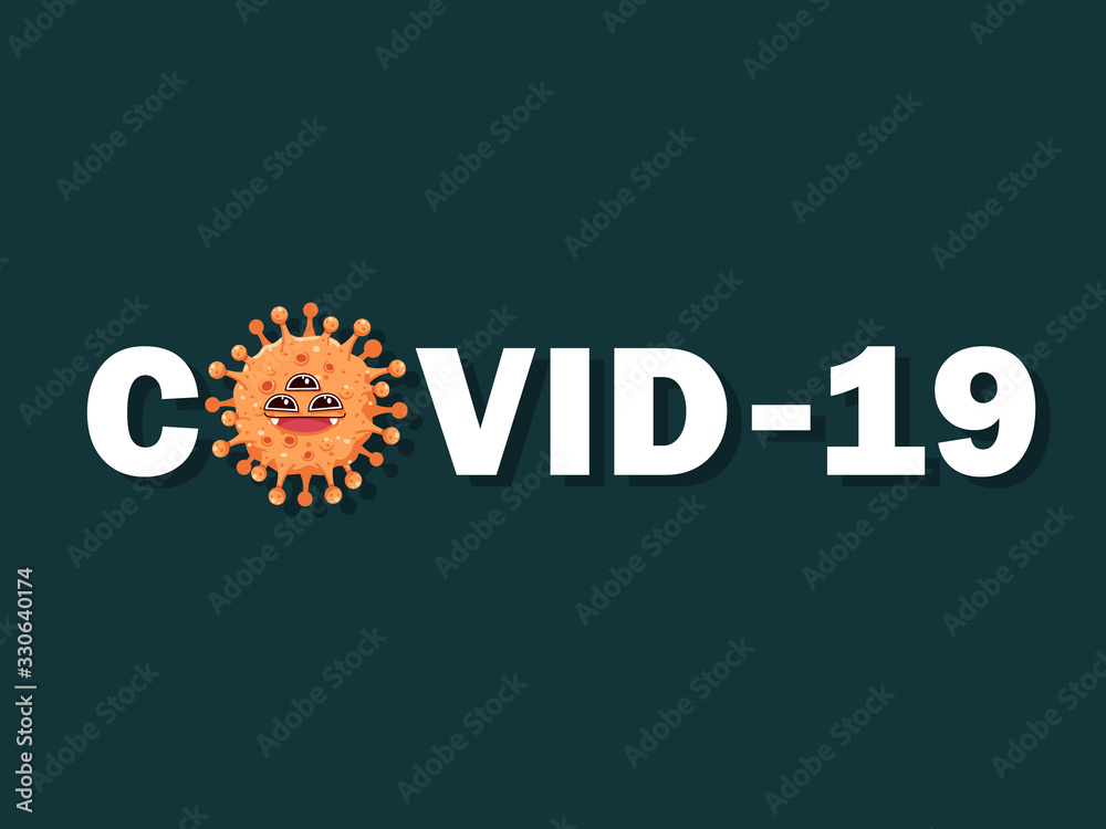 Corona Virus covid-19. Cartoon style coronal virus font brush. vector ...