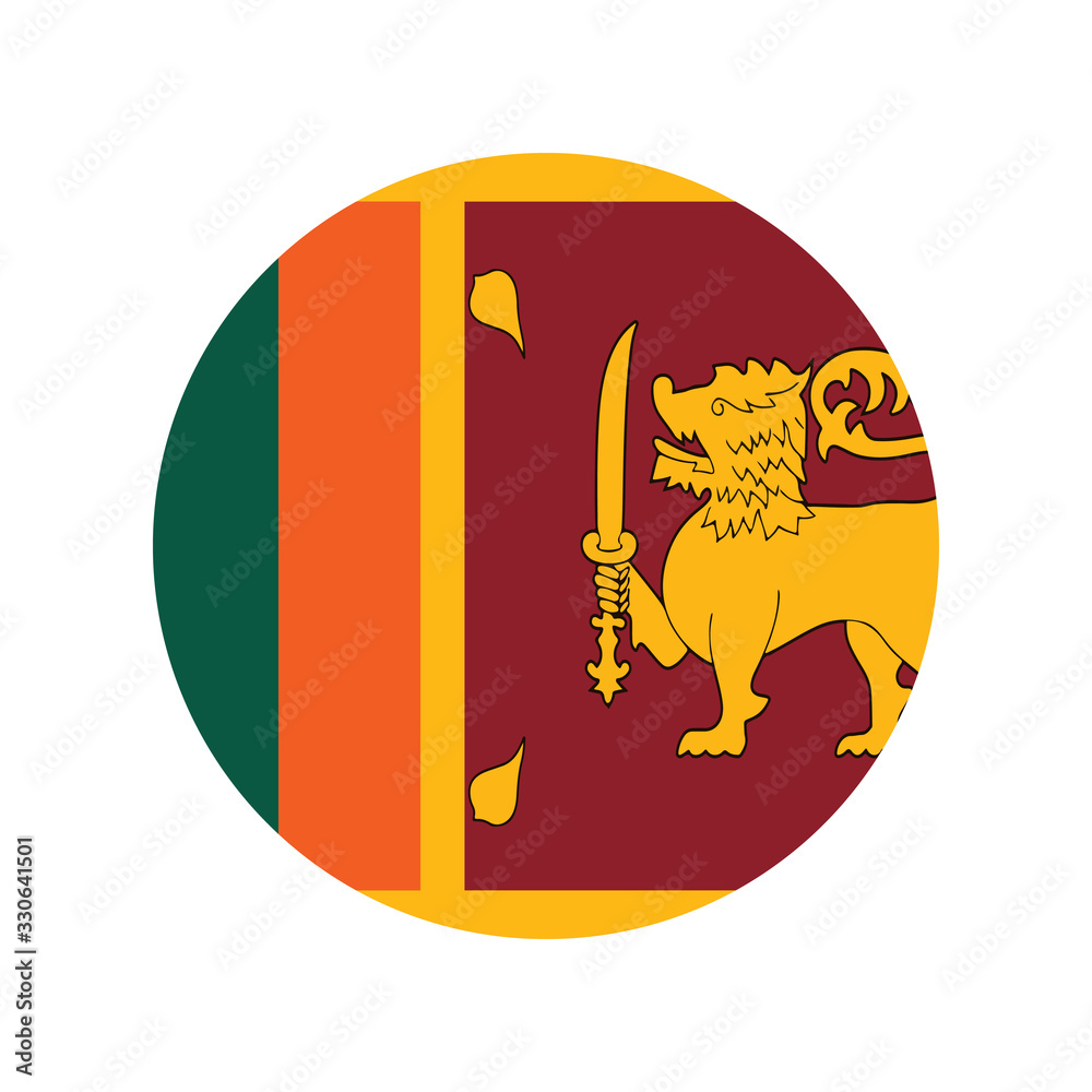 Sri Lanka flag in glossy round button of icon. flag logo of Sri Lanka ...
