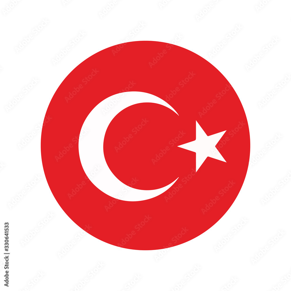 Turkey flag in glossy round button of icon. flag logo of Turkey emblem ...
