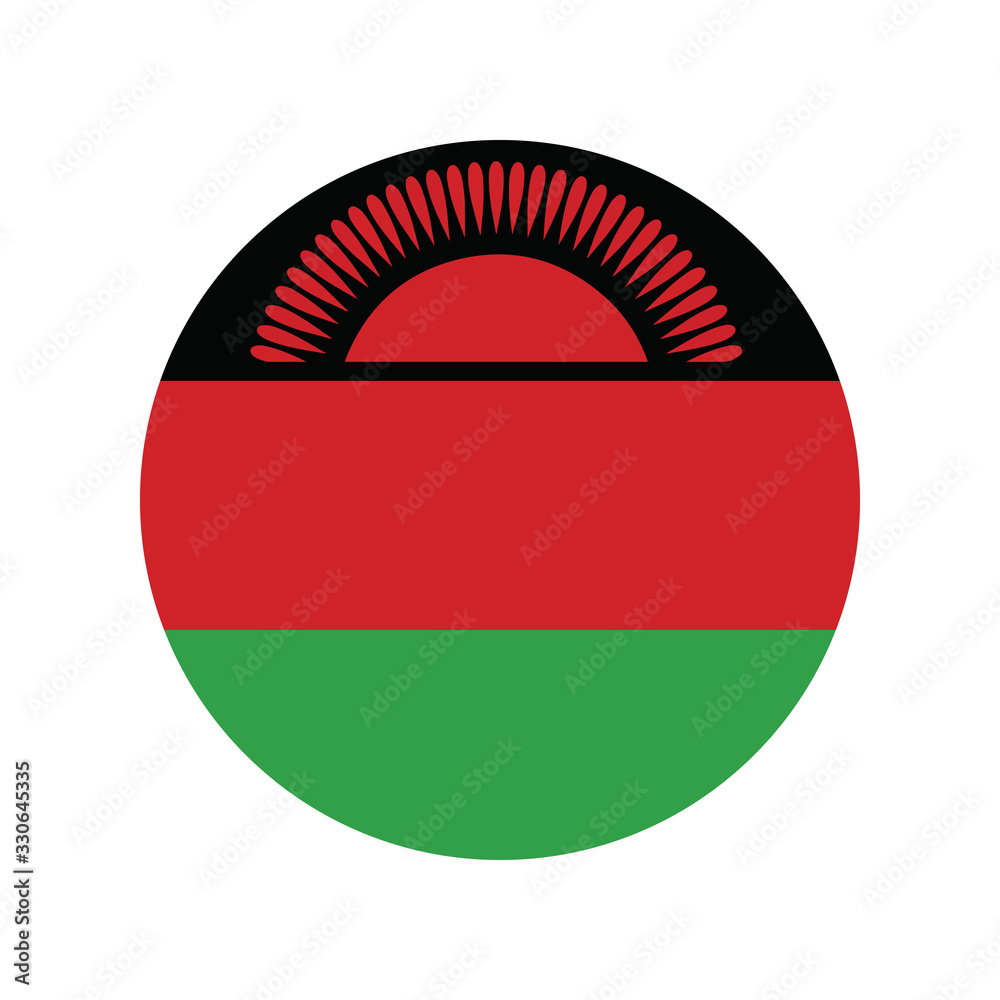 Malawi flag in glossy round button of icon. flag logo of Malawi emblem ...