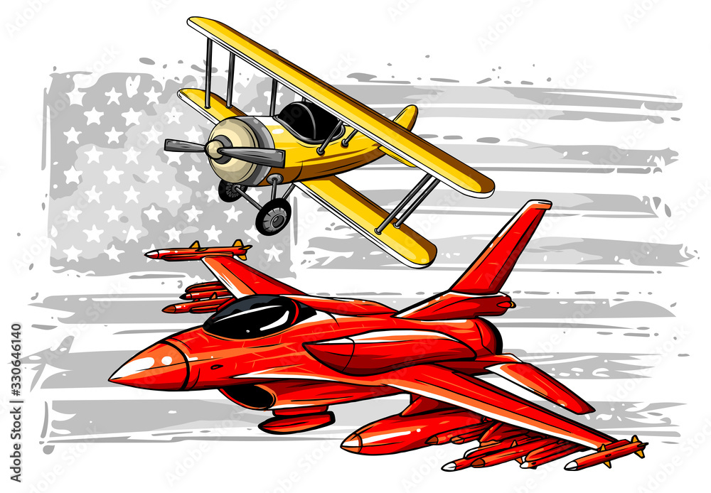 Vector Cartoon Fighter Plane. Twin-engine, variable-sweep wing ...