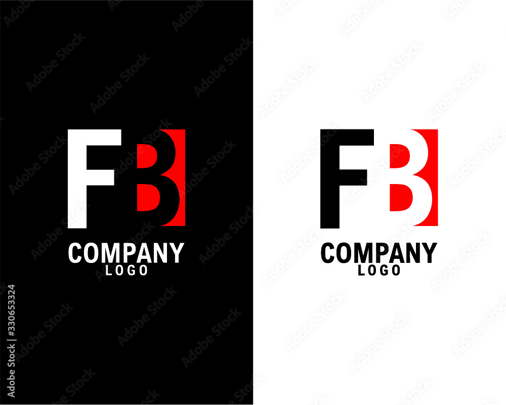 FB, BF, F3 Initial abstract company Logo Design with negative space ...