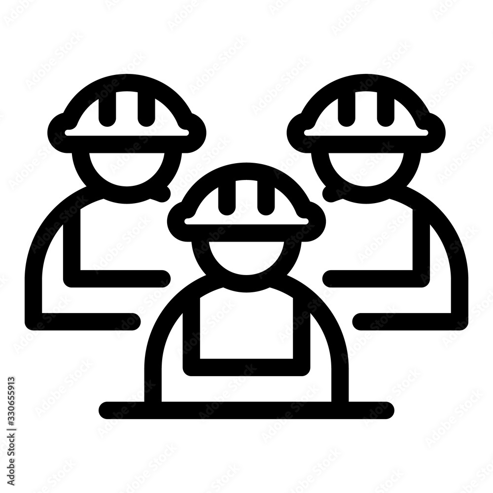 Construction group people icon. Outline construction group people ...