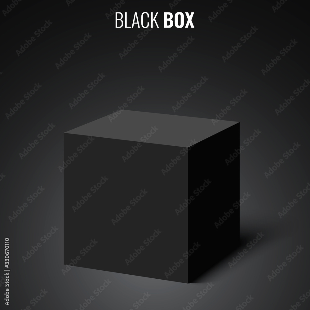 Black cube. Box. Vector illustration. Stock Vector | Adobe Stock