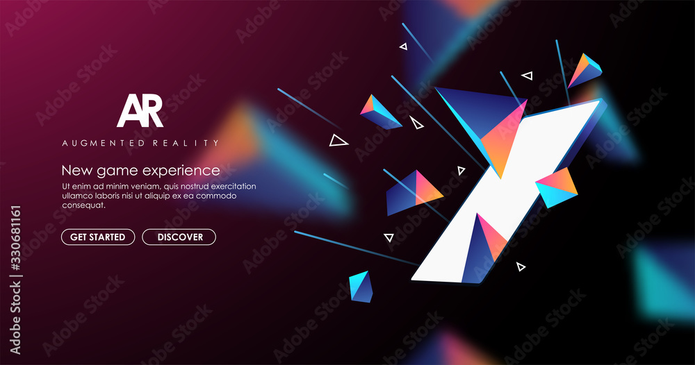 Augmented reality Creative banner. AR technology concept for web and ...