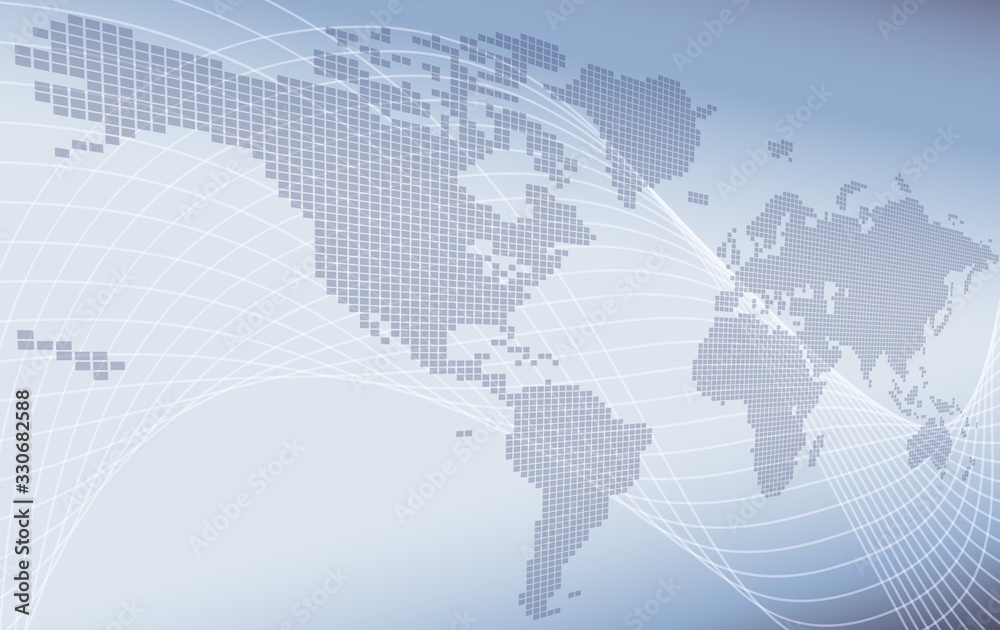 A world map background global business or technology abstract concept ...