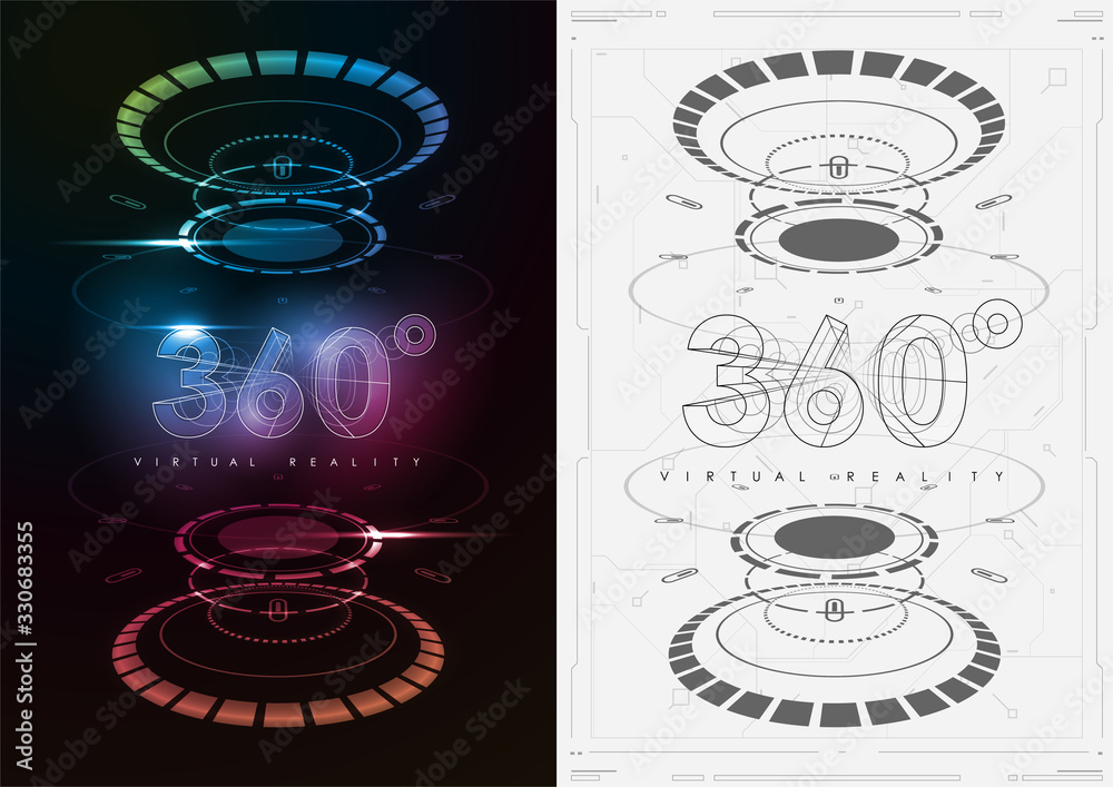 360 logo vector template modern design. Creative posters design. Stock ...