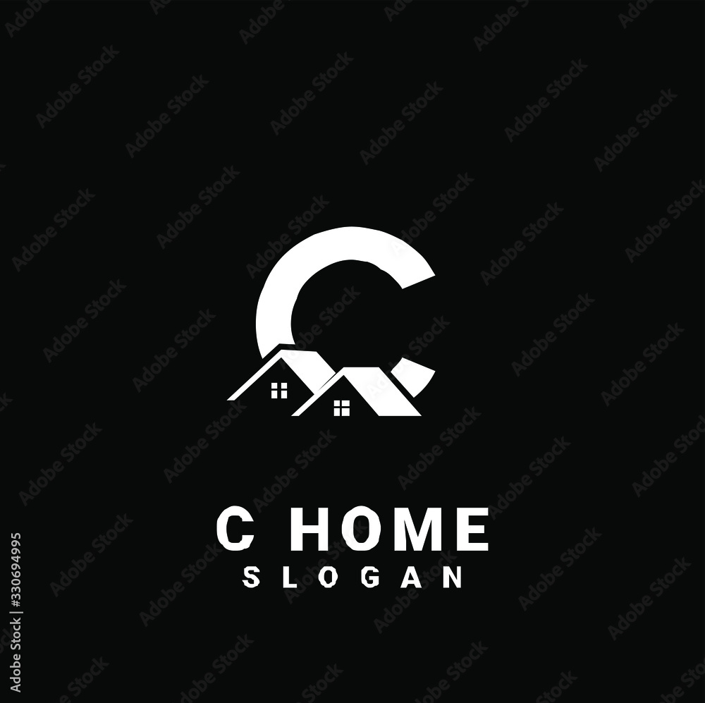 c home initial black logo icon design Stock Vector | Adobe Stock