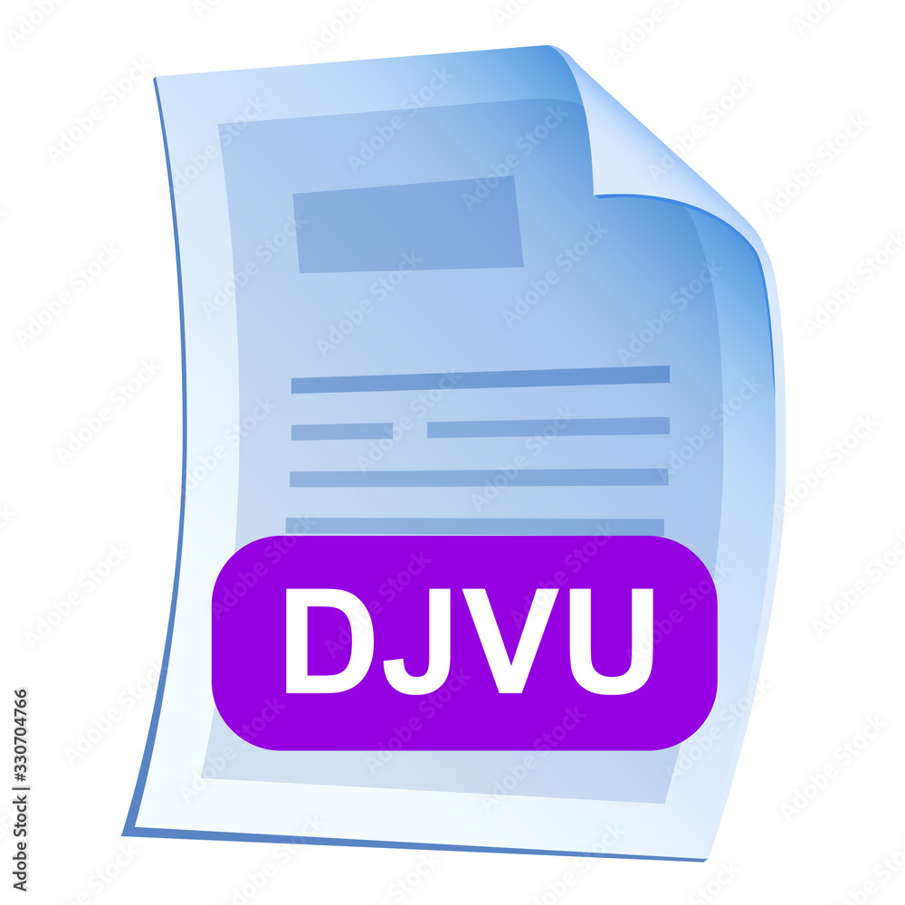 Document extension DJVU icon for interface applications and websites ...