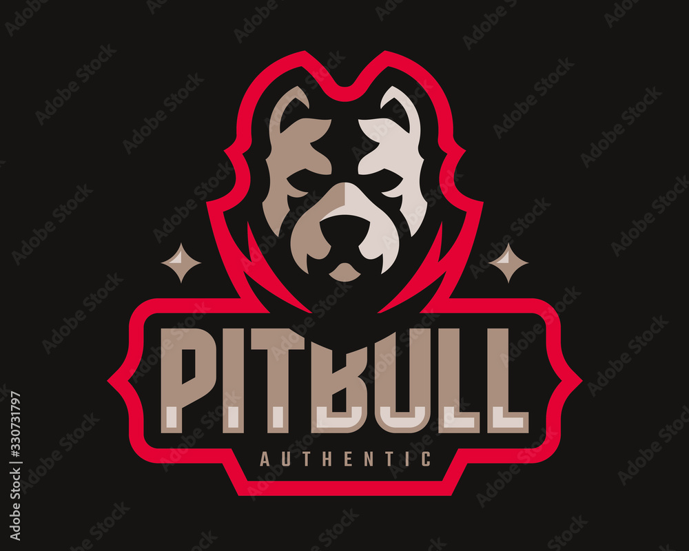 American pitbull modern logo. Dog design emblem template for a sport ...