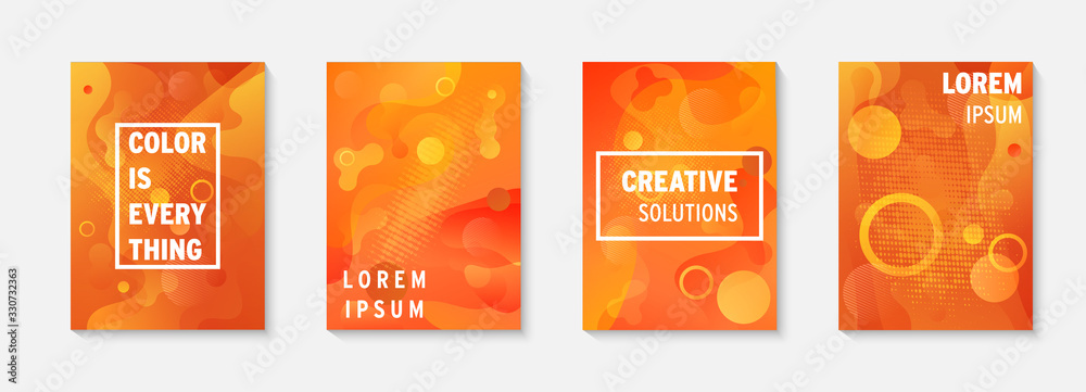 Modern brochure covers set, futuristic design. Abstract dynamic colored ...