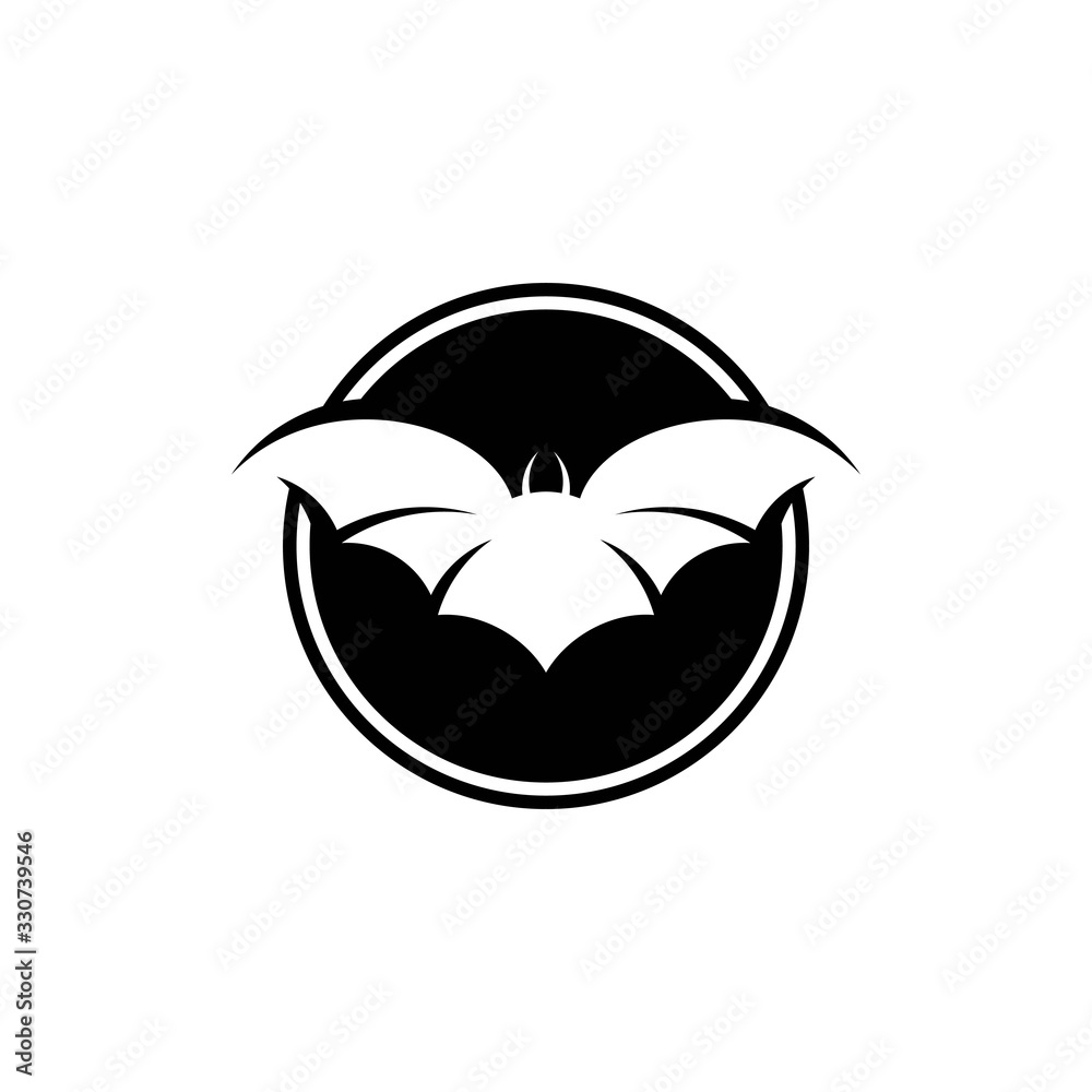 Bat icon logo vector illustration isolated on white background Stock ...