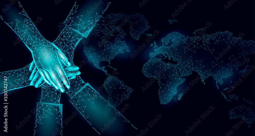 World global unity business concept. Together against problem. Teamwork ...