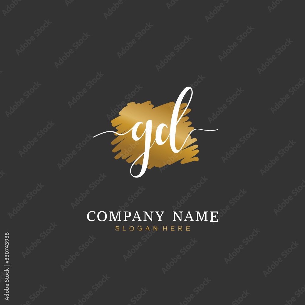Handwritten initial letter G D GD for identity and logo. Vector logo ...