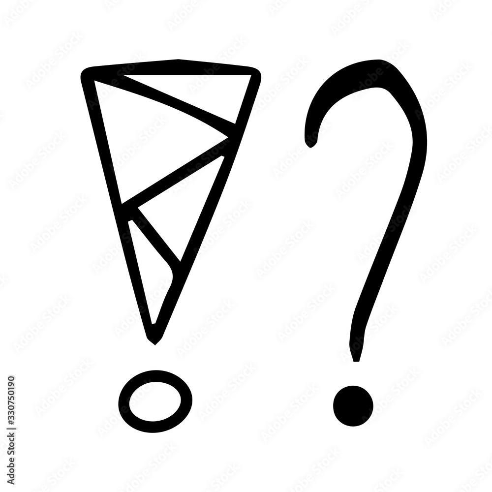Vector illustration Hand drawn question mark and exclamation point ...