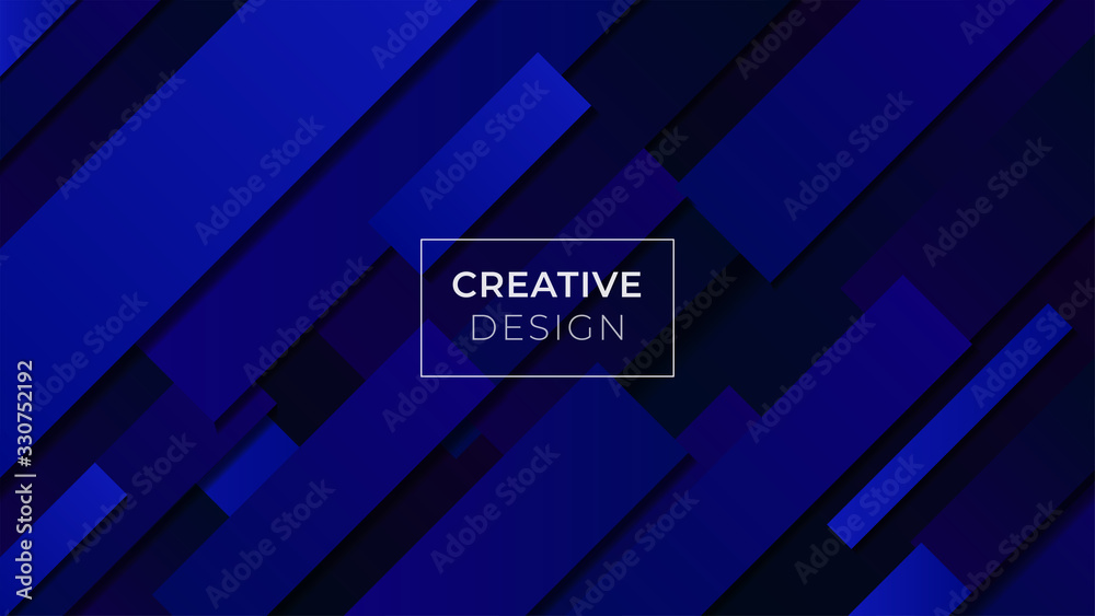Blue abstract creative background, with geometric shape and blue color ...