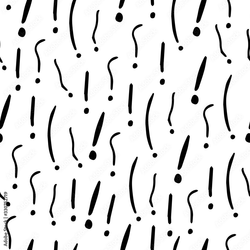 Exclamation mark seamless pattern. Hand drawn vector elements.Vector ...